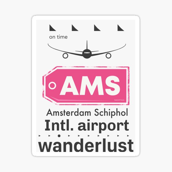 "Schiphol Amsterdam airport AMS" Sticker for Sale by Aviators | Redbubble