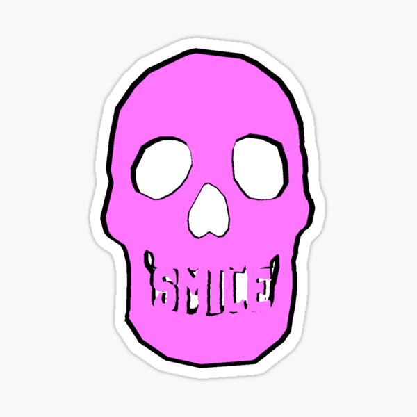 "Smile Pink Skull" Sticker for Sale by CANJ72 | Redbubble