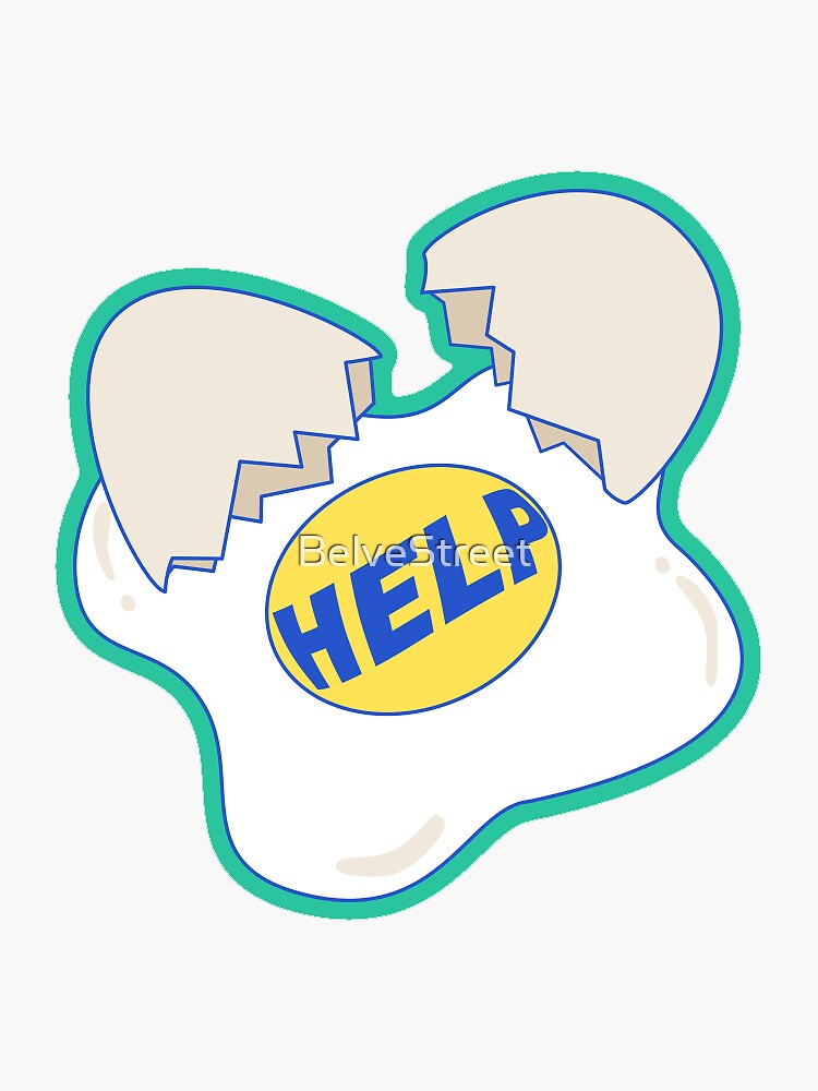 "Egg Splat Help" Sticker for Sale by Zesty 250ml | Redbubble
