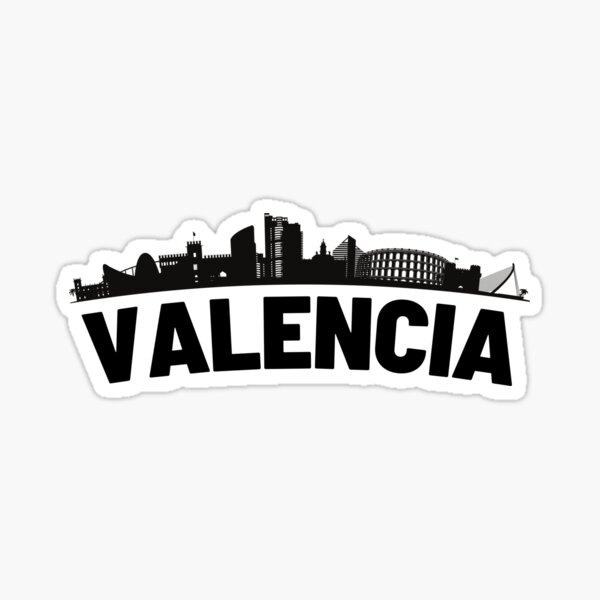 "Valencia skyline silhouette illustation" Sticker for Sale by DeluxBee ...
