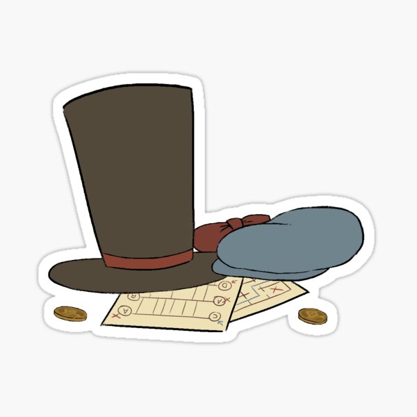 "Puzzling Hats - Professor Layton" Sticker for Sale by mademon | Redbubble