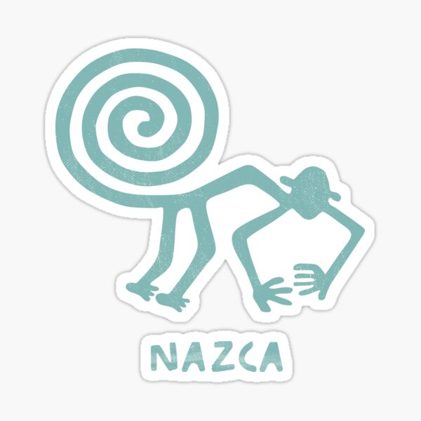 "Nazca Lines Monkey" Sticker by LuckyU-Design | Redbubble