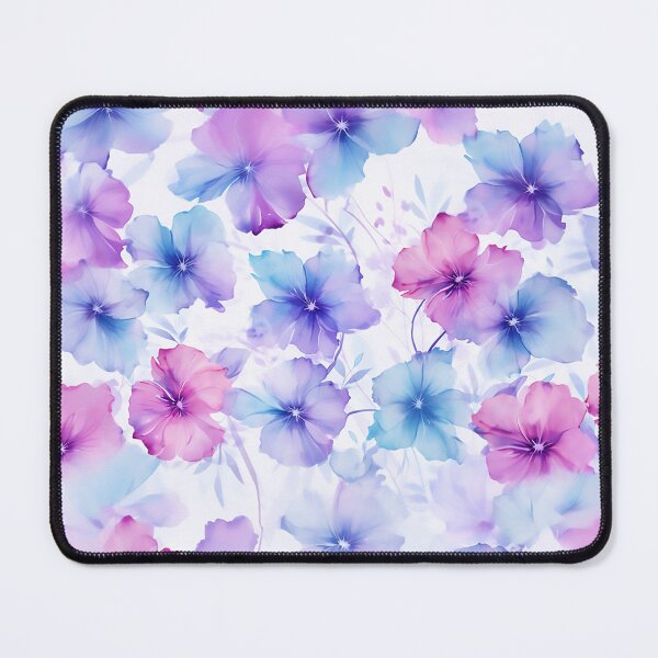 "Seamless Pink, Blue and Purple flowers patterns" Mouse Pad for Sale by ...