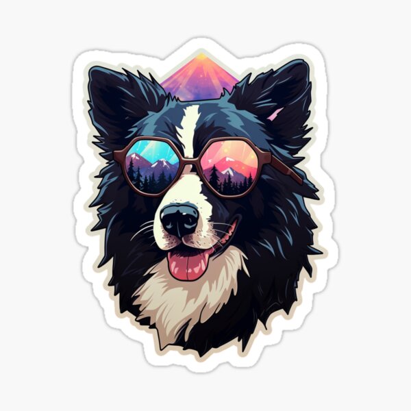 "Border Collie Pop Art | Classic T-Shirt, Sticker" Sticker for Sale by ...