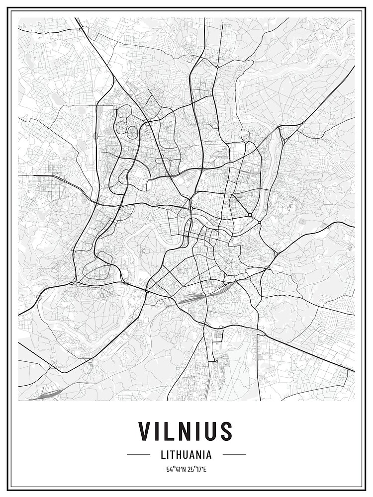 "Lithuania, Vilnius City Map" Poster for Sale by map-outfit | Redbubble