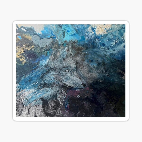 "Nocturnal Wolf - Hand-Painted Tee with a Captivating Wildlife Motif ...