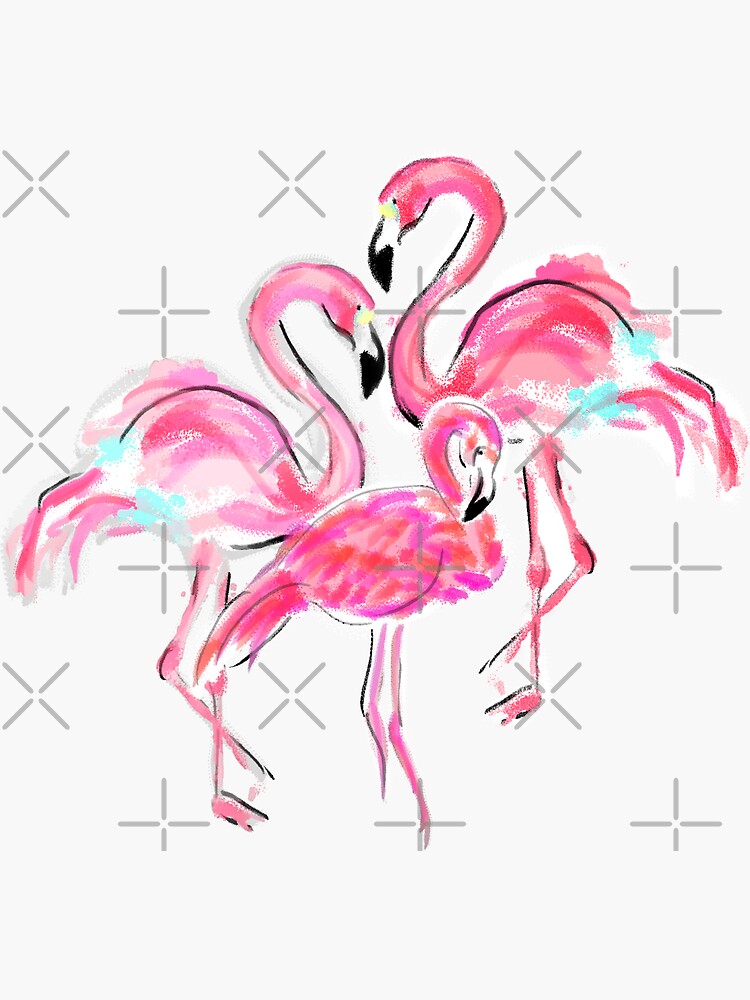"Roaming with Flamingo" Sticker for Sale by Fabricatemyart | Redbubble