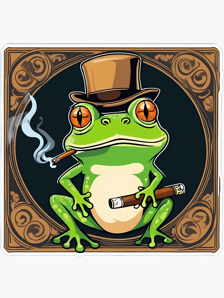 "Classy frog smoking a cigar" Sticker for Sale by RamsesLw | Redbubble
