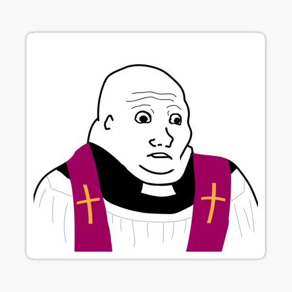 "Priest wojak 4chan meme " Sticker for Sale by Higggins | Redbubble