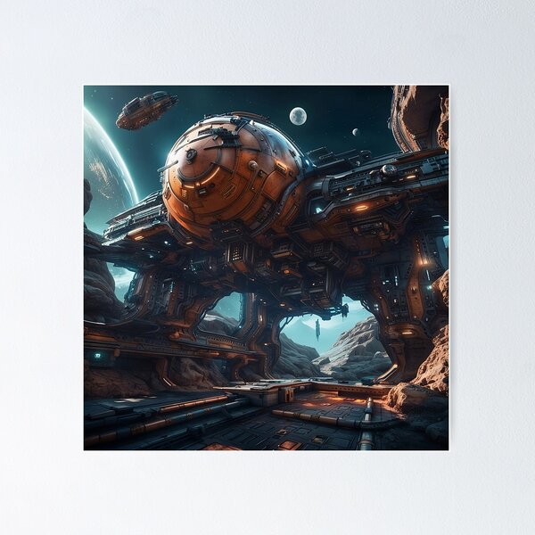 "Interstellar Outpost" Poster for Sale by AICreativeArts | Redbubble