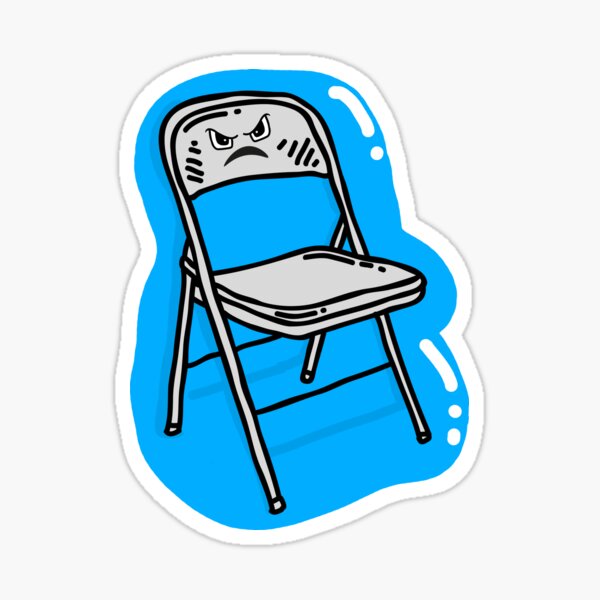 "Folding chair Angry" Sticker for Sale by Evolsky | Redbubble