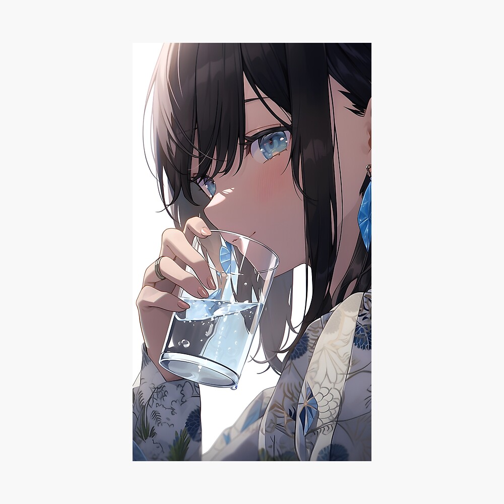 Dibujo De Chica De Anime Cayendo Al Agua