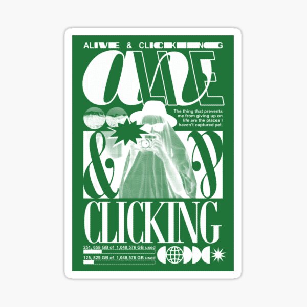 "Alive and Clicking (Green)" Sticker for Sale by grafeko | Redbubble