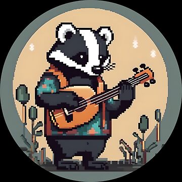 "Pixel Art Bard Badger" Sticker for Sale by AbsoluteA | Redbubble