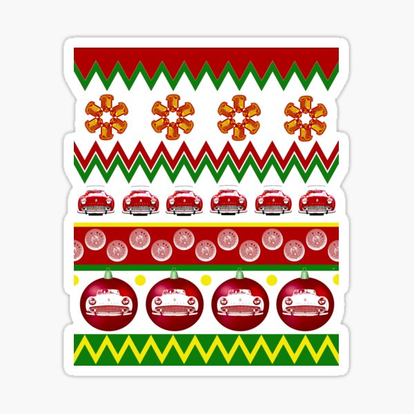 "Triumph TR3 classic car Christmas ugly sweater" Sticker for Sale by ...