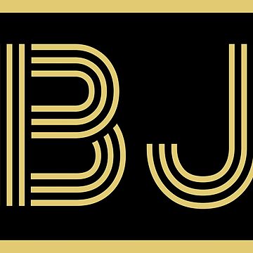 "BJ Initials Gold Geometric Letters" Sticker for Sale by jeallan ...