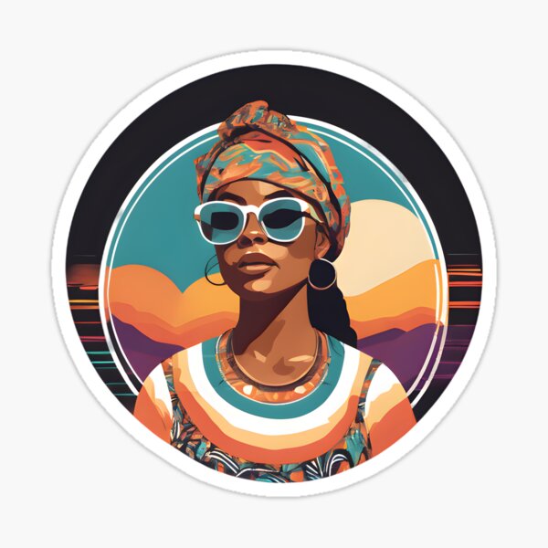"Beautiful Black Women In Colorful Cloth" Sticker for Sale by ...