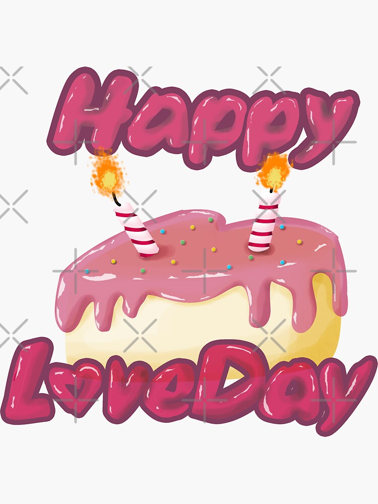 "Cute Happy Love Day Cake" Sticker for Sale by Ma8ick | Redbubble