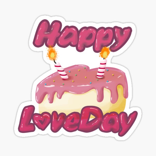 "Cute Happy Love Day Cake" Sticker for Sale by Ma8ick | Redbubble