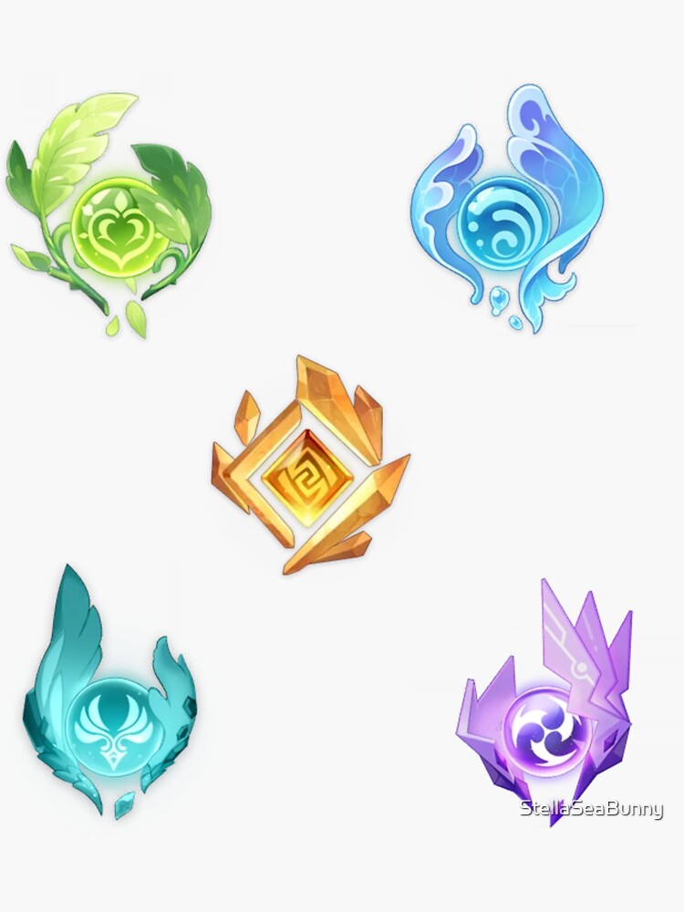 "Genshin Impact Oculi" Sticker for Sale by StellaSeaBunny | Redbubble