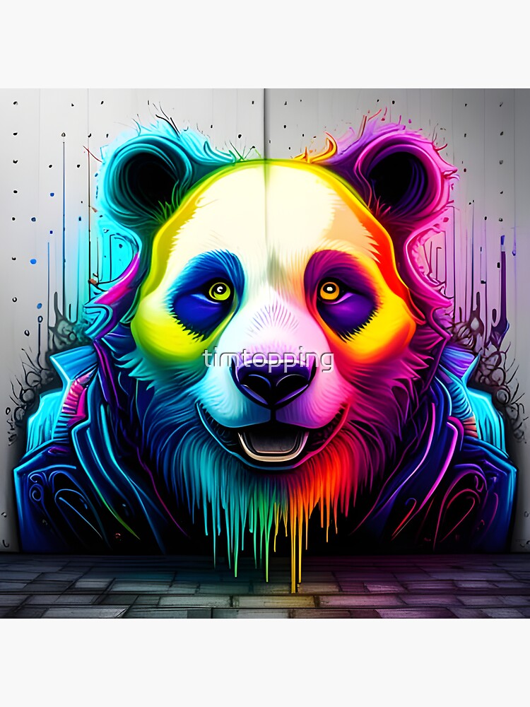 "Acid Panda Graffiti" Sticker for Sale by Tim Topping | Redbubble