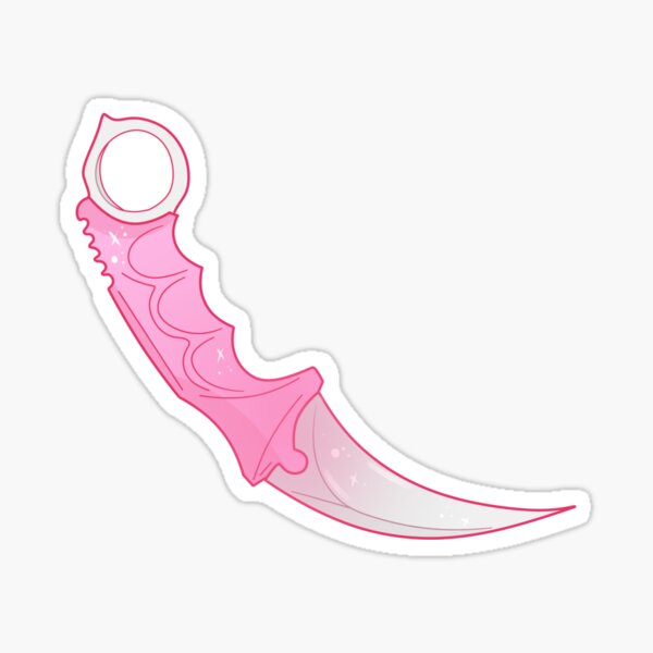 "Pink karambit" Sticker for Sale by Asoduki | Redbubble