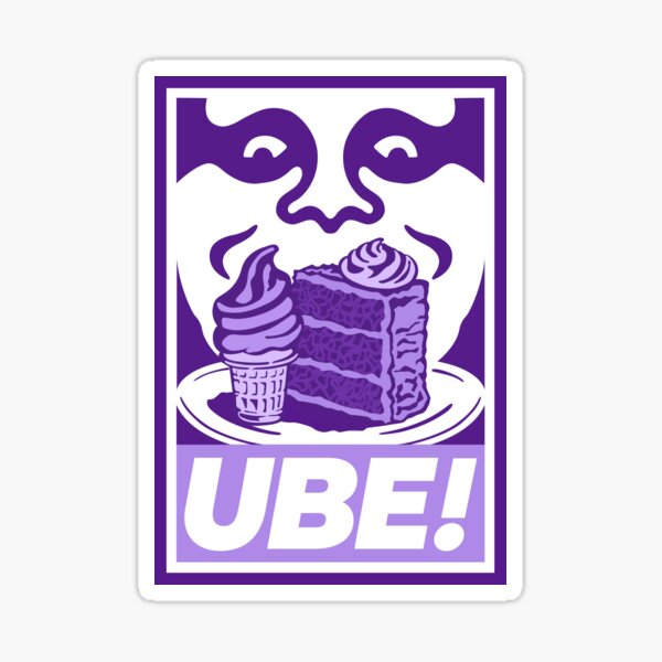 "ÜBER TUBER UBE" Sticker for Sale by rorabeenie | Redbubble