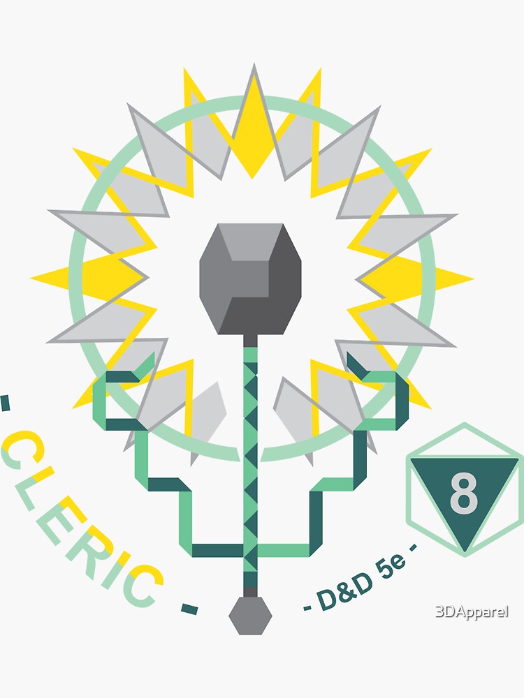 "D&D Classes: CLERIC" Sticker for Sale by 3DApparel | Redbubble