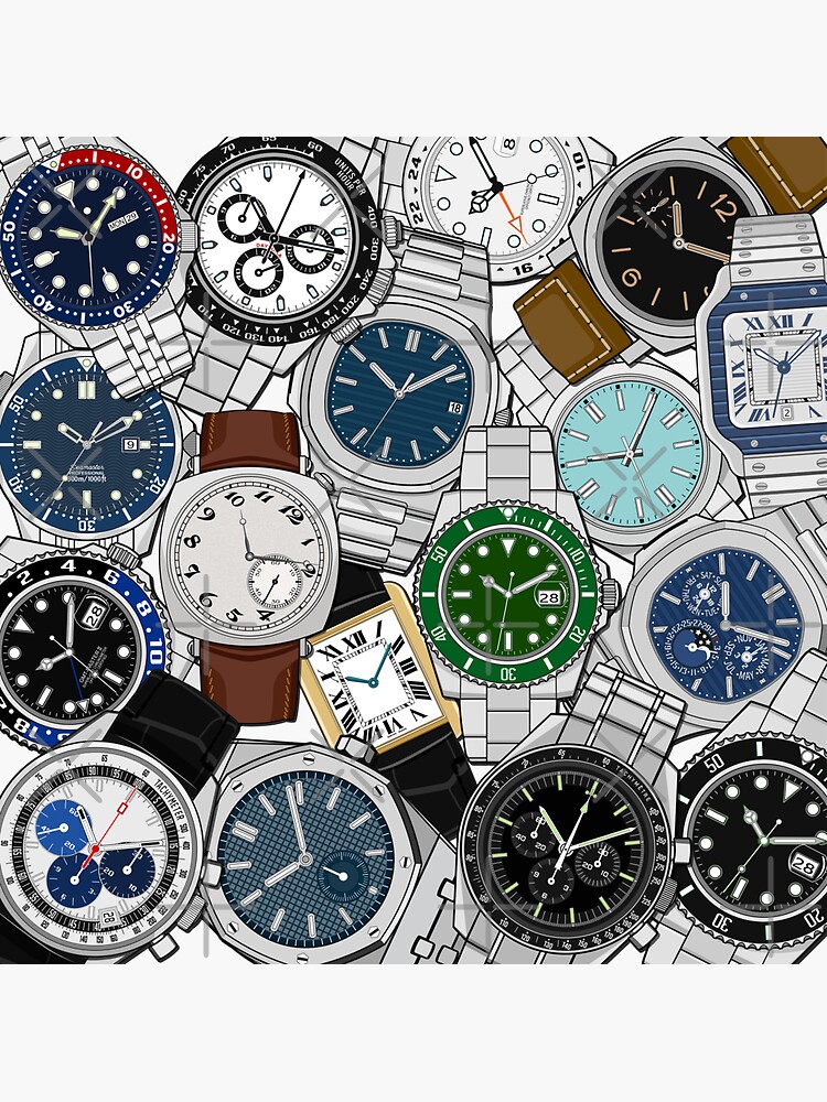 "Luxury Watches" Sticker for Sale by HSDESIGNS Studio | Redbubble