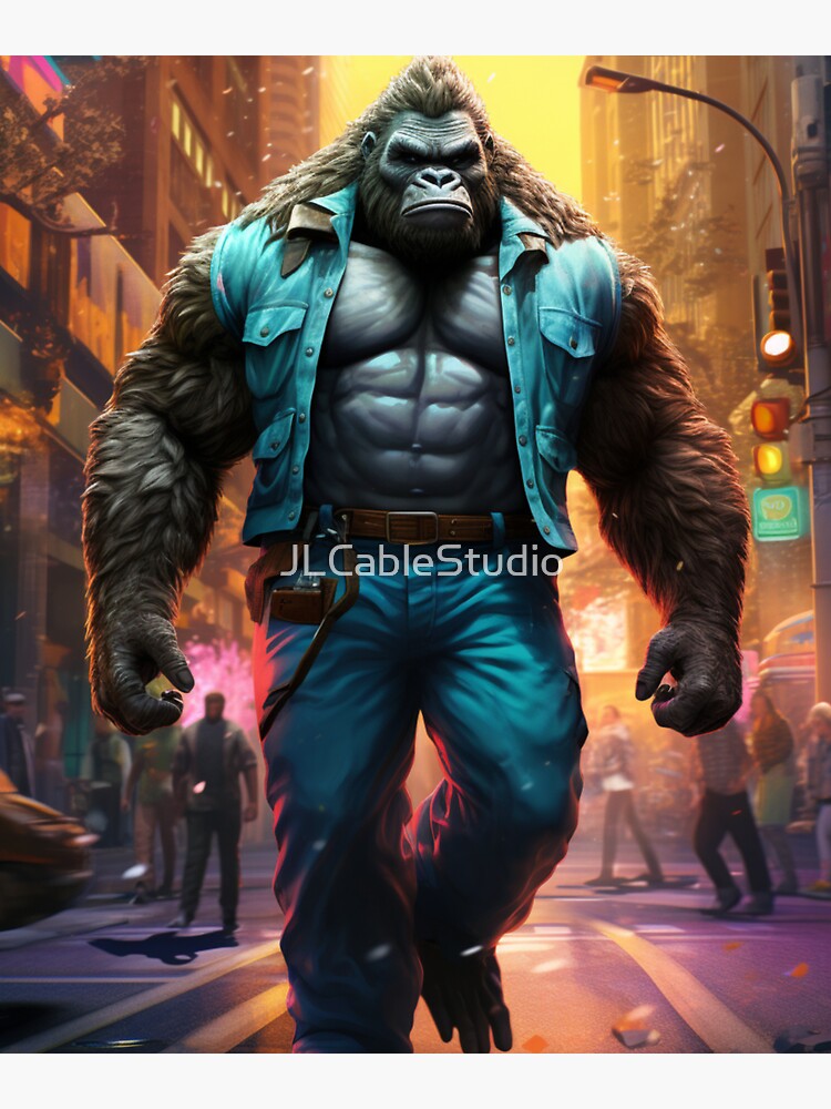 "Gorilla: The Monster Bodybuilder of the Jungle" Sticker for Sale by ...