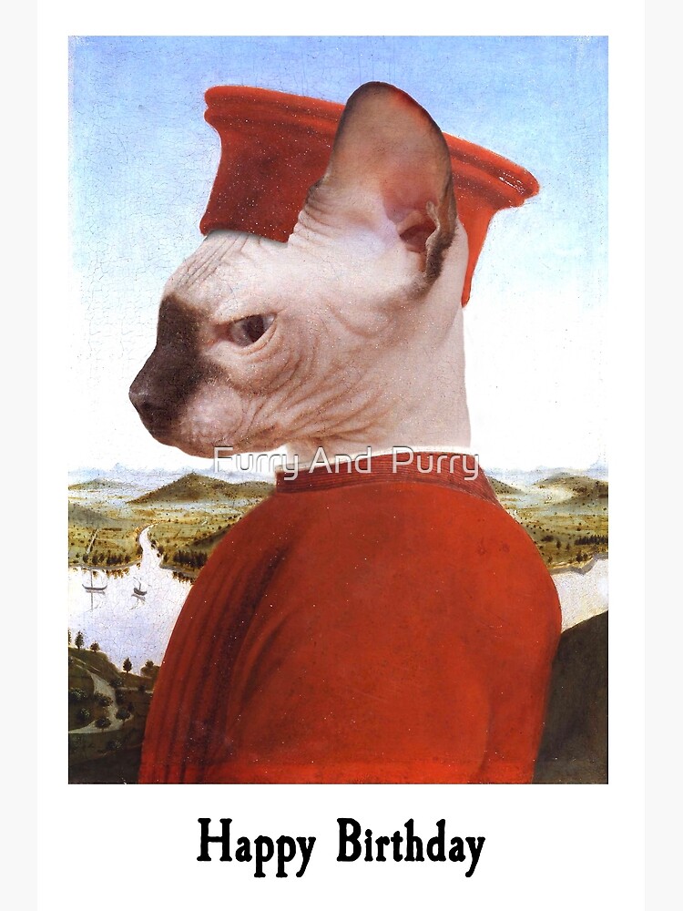 "Medieval Sphynx Cat Birthday Card / Biglietto d'auguri" Greeting Card ...