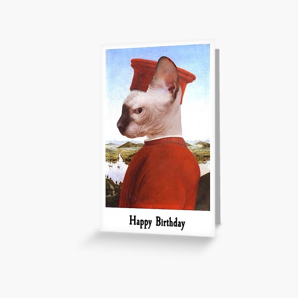 "Medieval Sphynx Cat Birthday Card / Biglietto d'auguri" Greeting Card ...