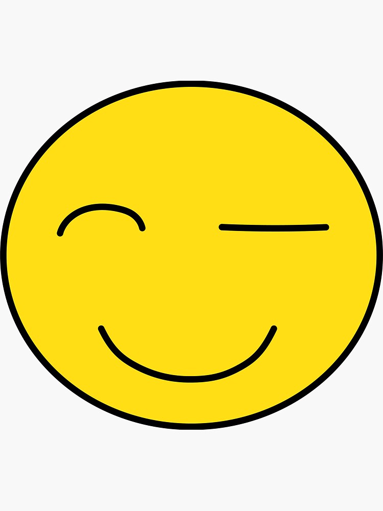 "Winking Emoji" Sticker for Sale by Amy Buitron | Redbubble