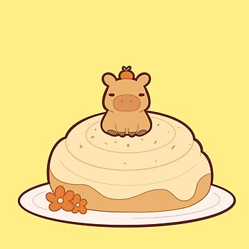 "Capybara Orange Cinnamon Roll" Sticker for Sale by CloverArtStore ...