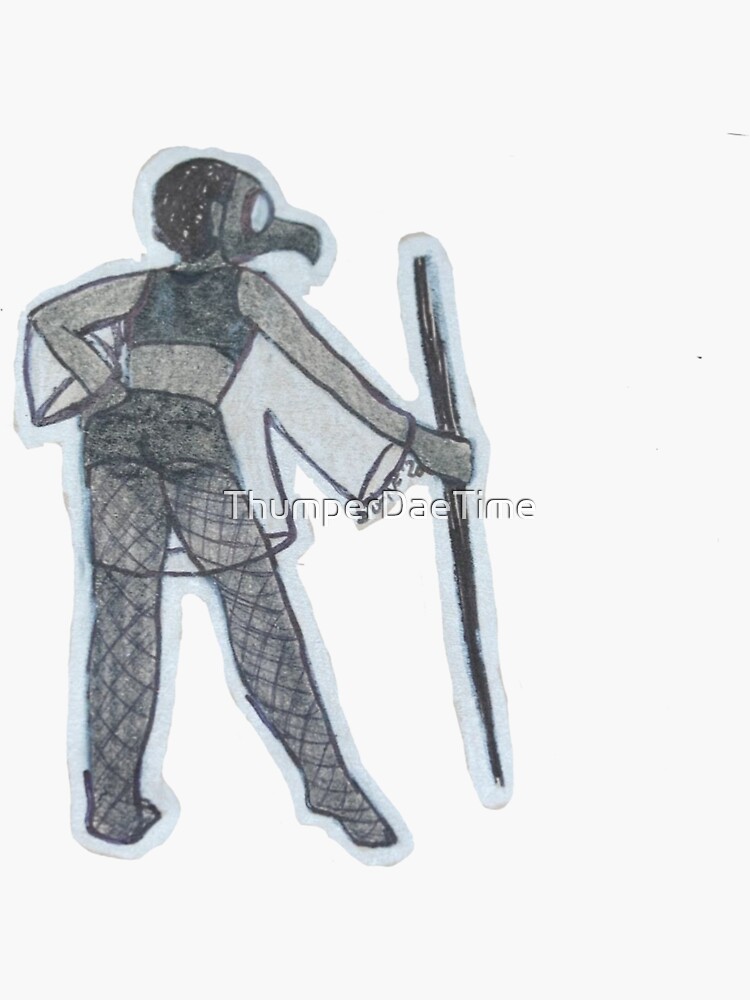 "plague person (fishnets and sheer top)" Sticker for Sale by ...