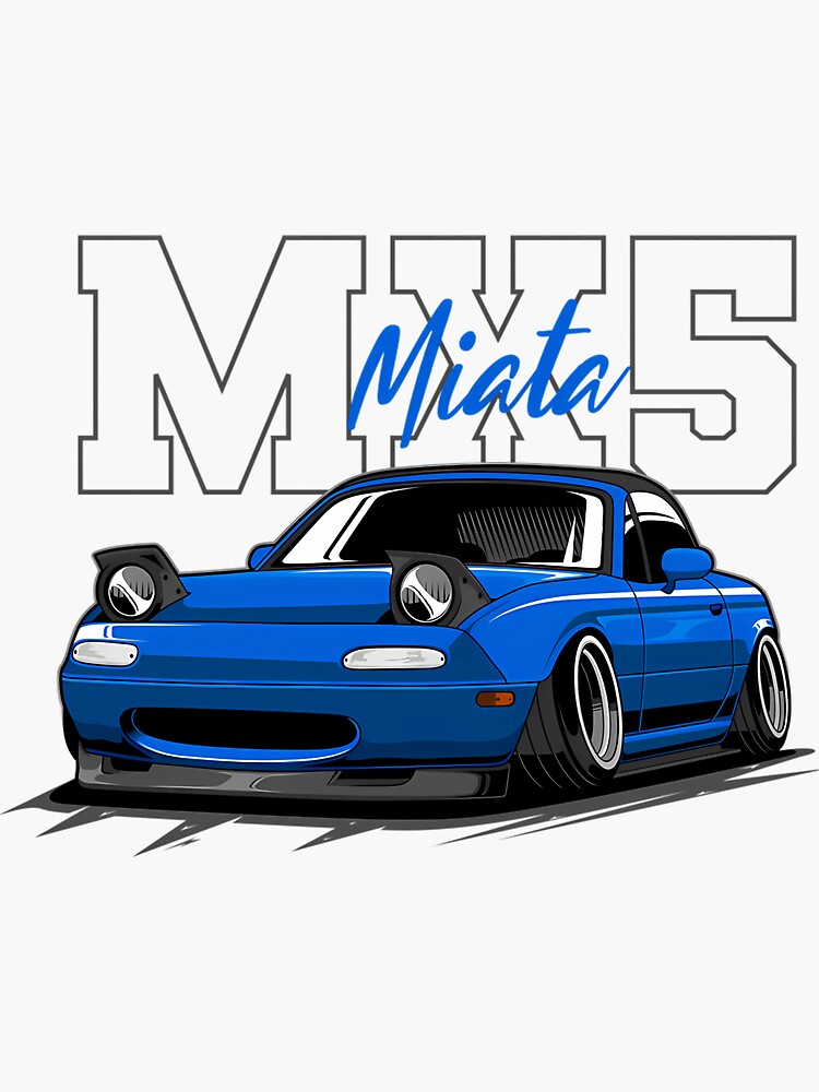 "blue miata jdm car" Sticker for Sale by MeganBearMode | Redbubble