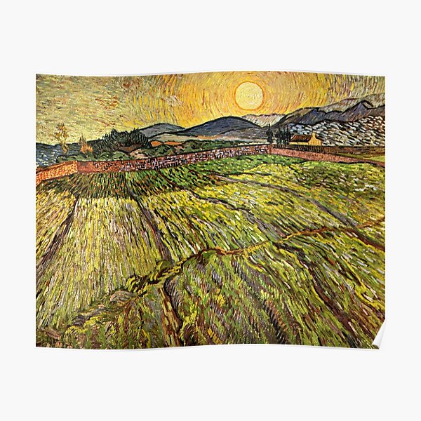 "Van Gogh - Enclosed Field with Rising Sun" Poster for Sale by ...