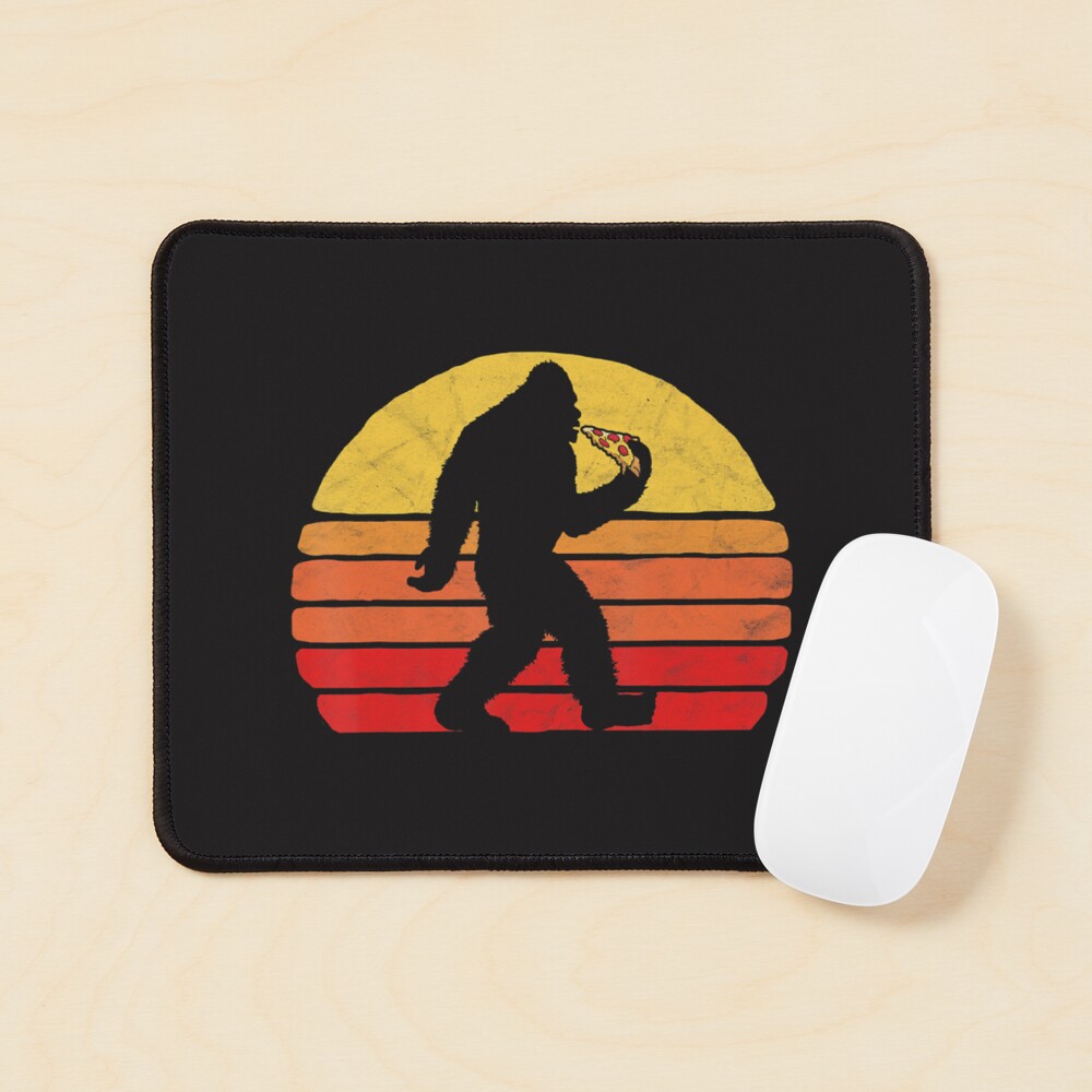 " Sasquatch And Pizza! Eating Bigfoot 80S Sun " Poster for Sale by ...