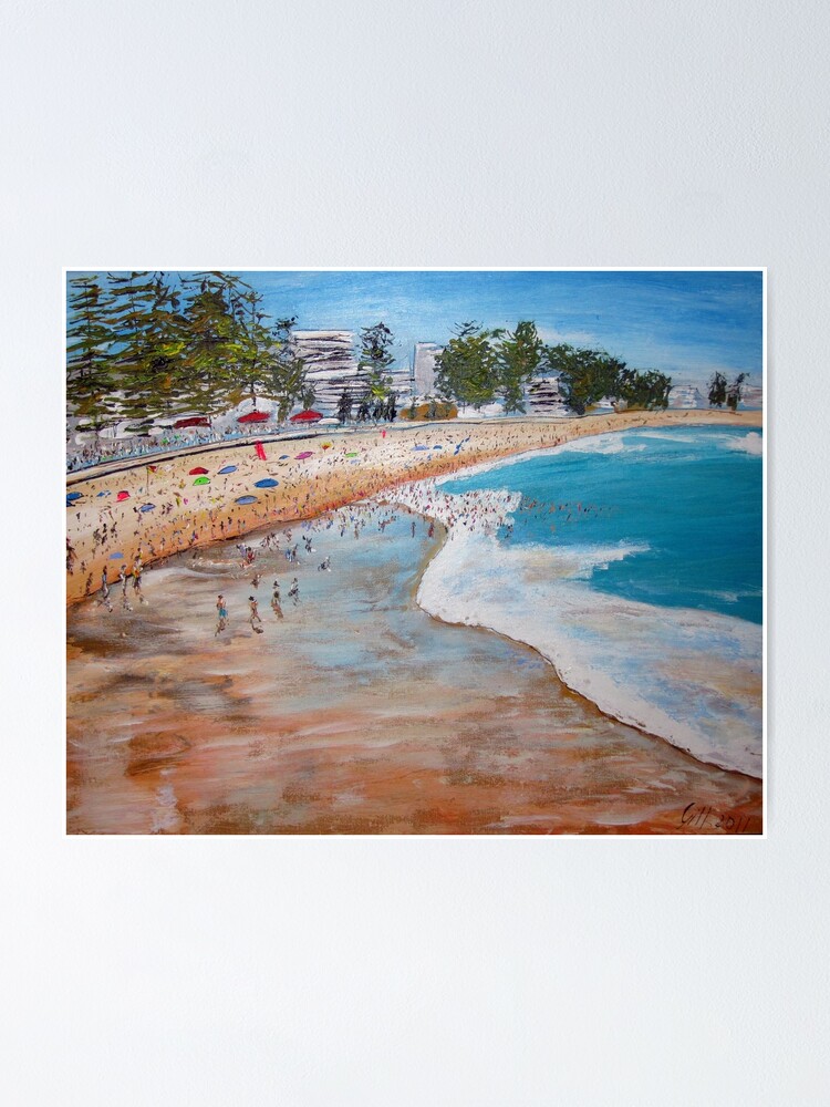 "Manly Beach " Poster for Sale by gillsart | Redbubble