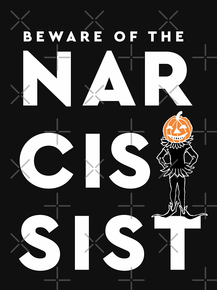 "Beware Of The Narcissist Black And White Warning Halloween Jack O Lantern Mask And Bold ...
