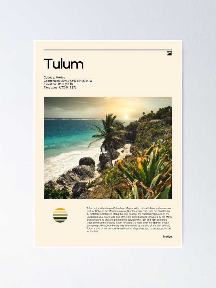 "Visit Tulum, Mexico (Travel poster)" Poster for Sale by RabbitK | Redbubble