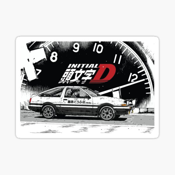 "Initial D Drifting AE86 Takumi racing 20V Silvertop 4age trd" Sticker ...