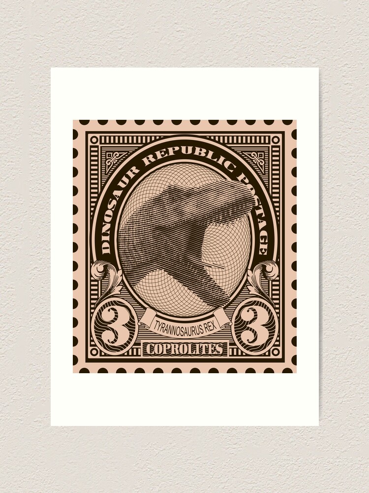 "Tyrannosaurus Rex Vintage Postage Stamp" Art Print for Sale by ...
