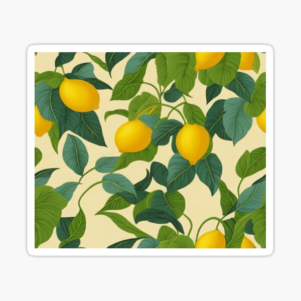 "A lemon tree with green leaves and yellow fruit" Sticker for Sale by ...
