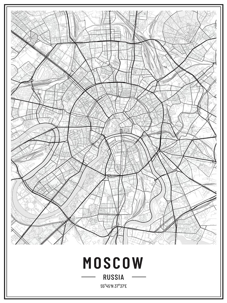 "Russia, Moscow City Map" Poster for Sale by map-outfit | Redbubble