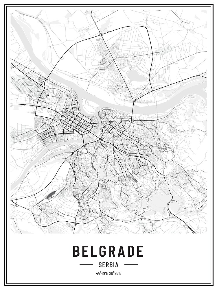 "Serbia, Belgrade City Map" Poster for Sale by map-outfit | Redbubble
