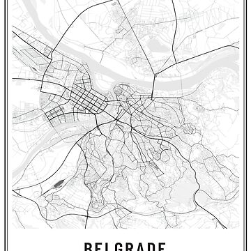 "Serbia, Belgrade City Map" Poster for Sale by map-outfit | Redbubble
