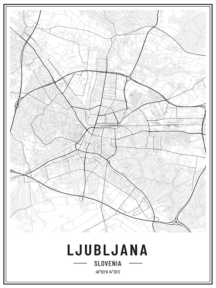 "Slovenia, Ljubljana City Map" Poster for Sale by map-outfit | Redbubble