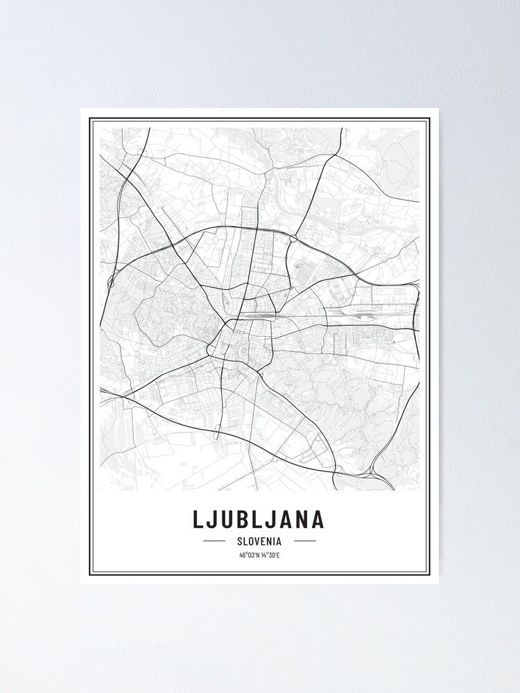 "Slovenia, Ljubljana City Map" Poster for Sale by map-outfit | Redbubble