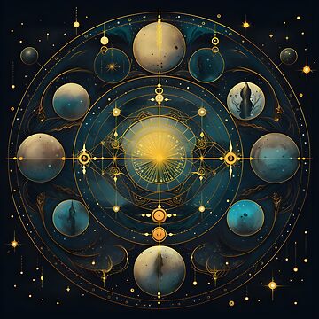 "Sacred Geometry Moon phases" Sticker for Sale by Beyond-The-Veil ...